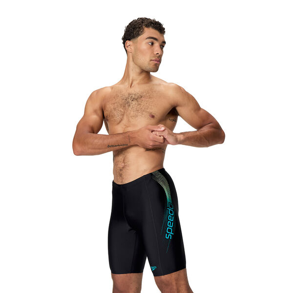 Mens Sport Logo Jammer Black/Myan Blue | Jammers | Speedo Australia