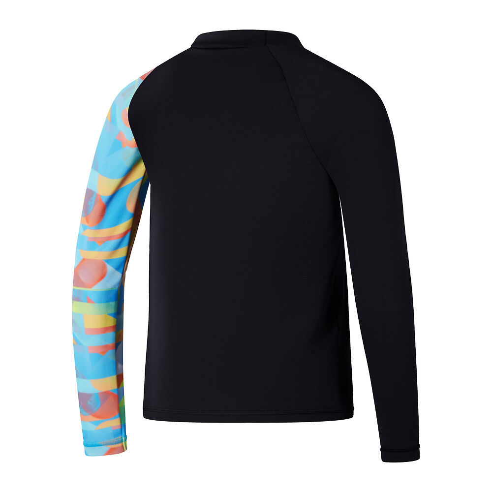 Boys Digital Long Sleeve Rash Top Black/Picton Blue/Punch Blue ...