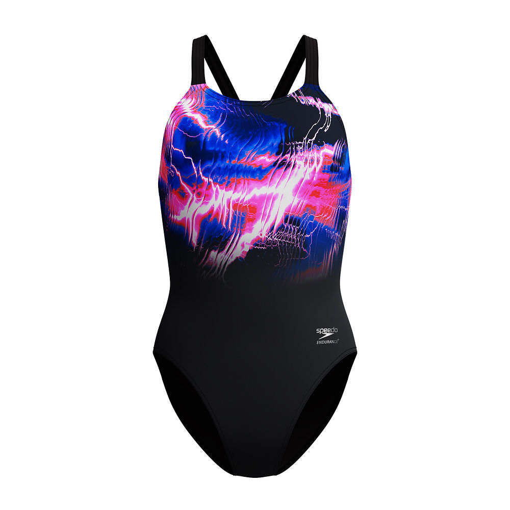 Womens Printed Leaderback- Engineered One Piece Electro Static- Black ...