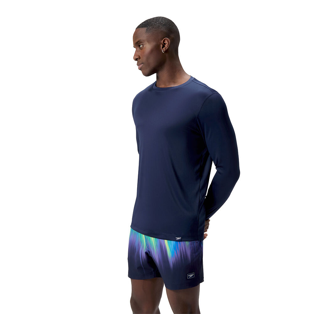 Mens Long Sleeve Graphic Swim Shirt Speedo Navy | Rashies & Sun Tops ...