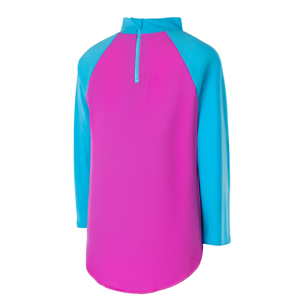 Toddler Girls Long Sleeve Cutie Fish Rashtop Neon Violet /Picton Blue ...